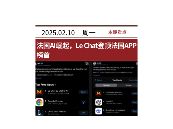 2月10日·法国AI崛起，Le Chat登顶法国APP榜首 | AI智库导航-aiguide.cc